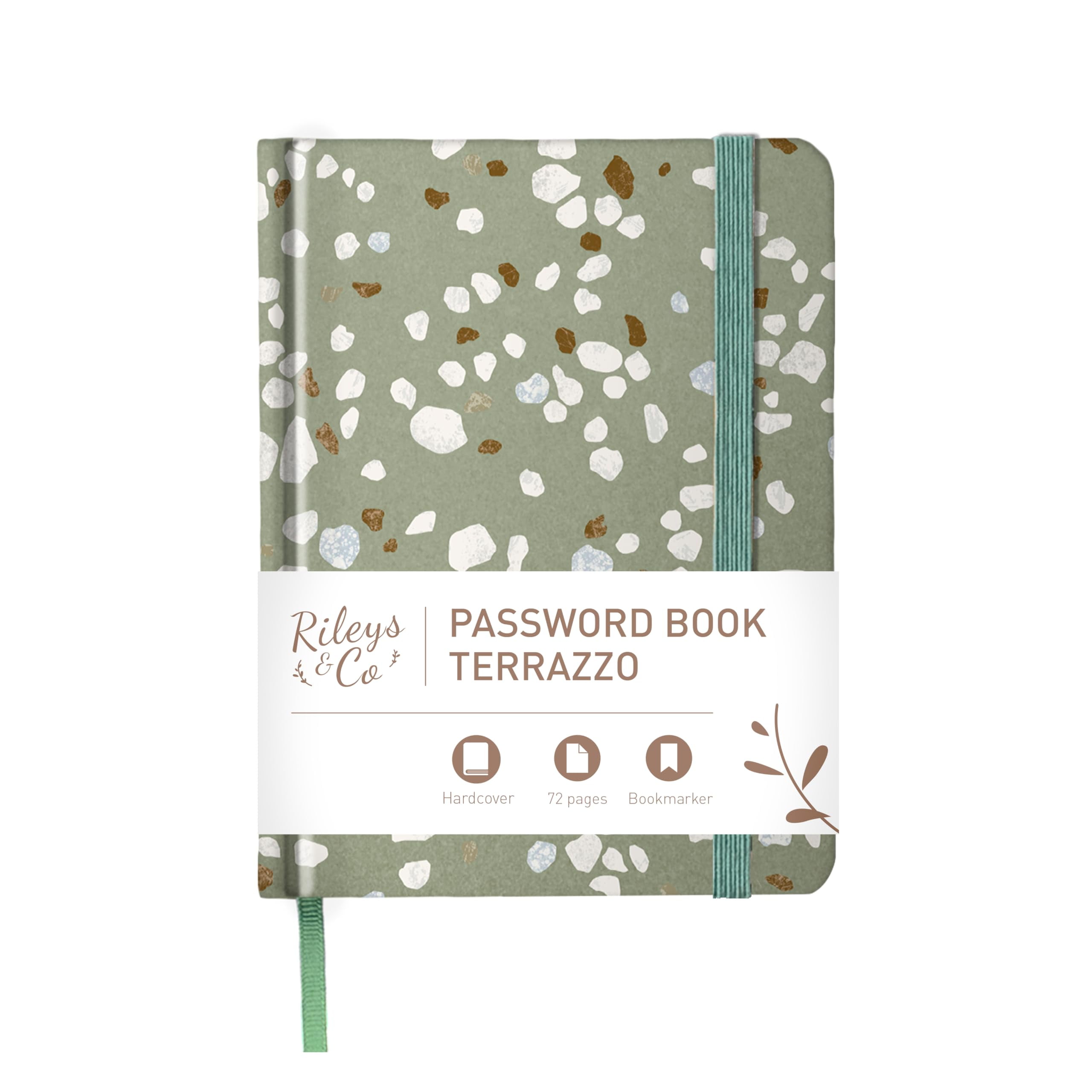 Rileys & Co. Compact Terrazzo Password Book | Alphabetized Tabs, Secure ...
