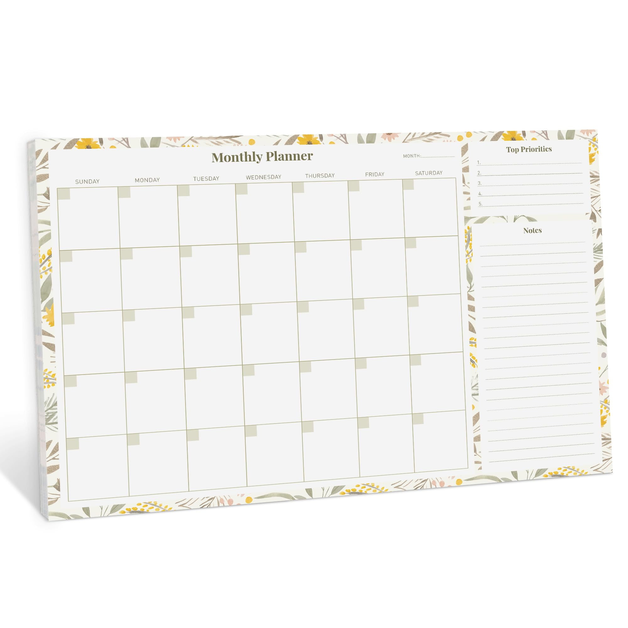 Rileys & Co Monthly Planner Desk Pad, Undated Planner Calendar 16.5 x ...