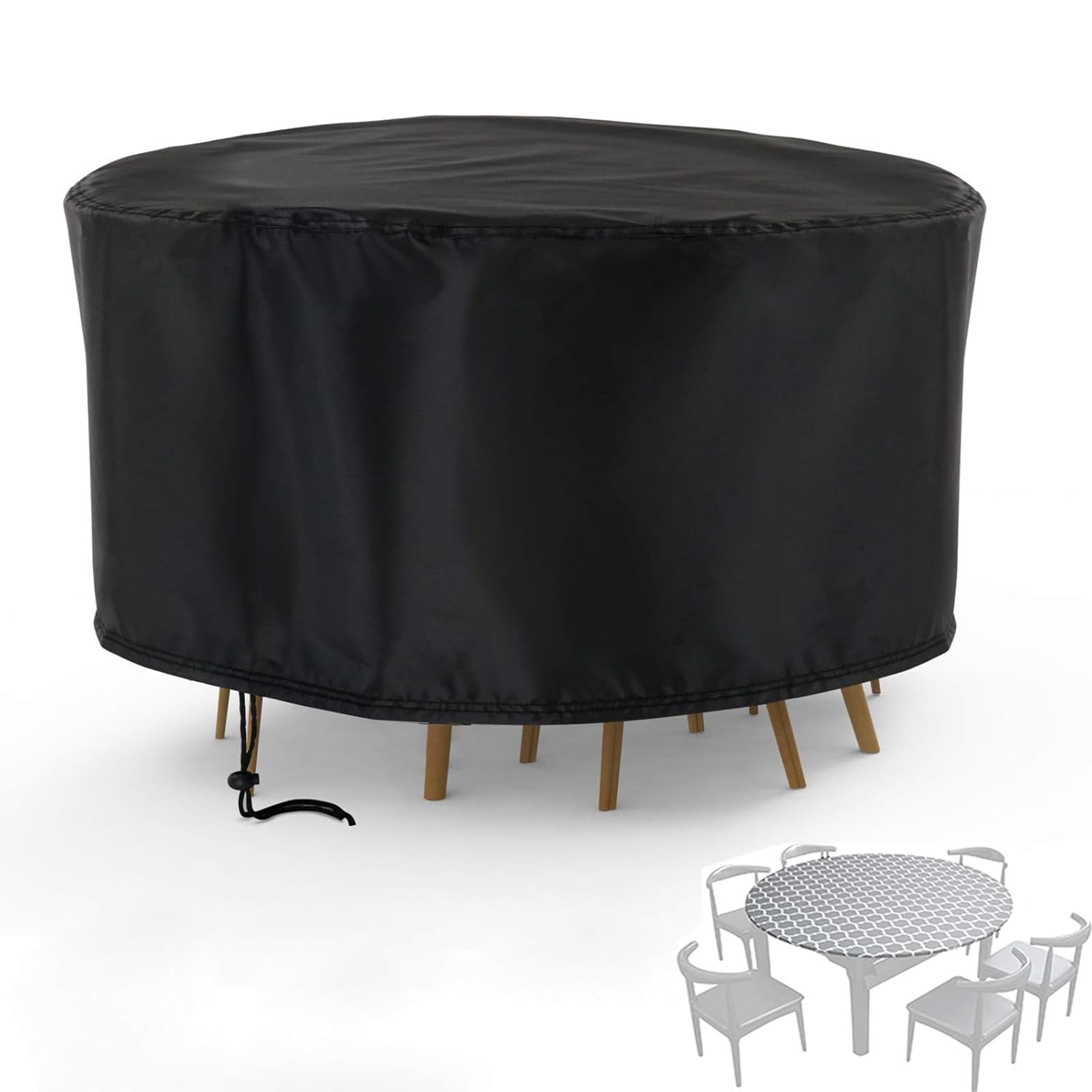 Rilime Patio Furniture Set Cover Round, Waterproof Round Patio Table ...