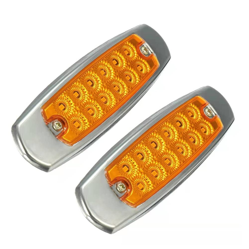 Riloer 12LED Heavy Truck Side Light 24V Amber/Red IP65 Heavy Truck Side ...