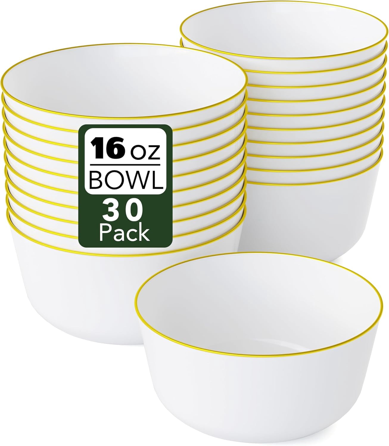 Rim Plastic Bowls Disposable - 16 Oz Plastic Bowl - Disposable Soup ...