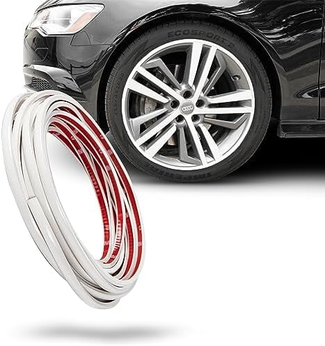 Rim Protector for Car Wheels (White) - L Shape Wheel Protector Car Rim ...