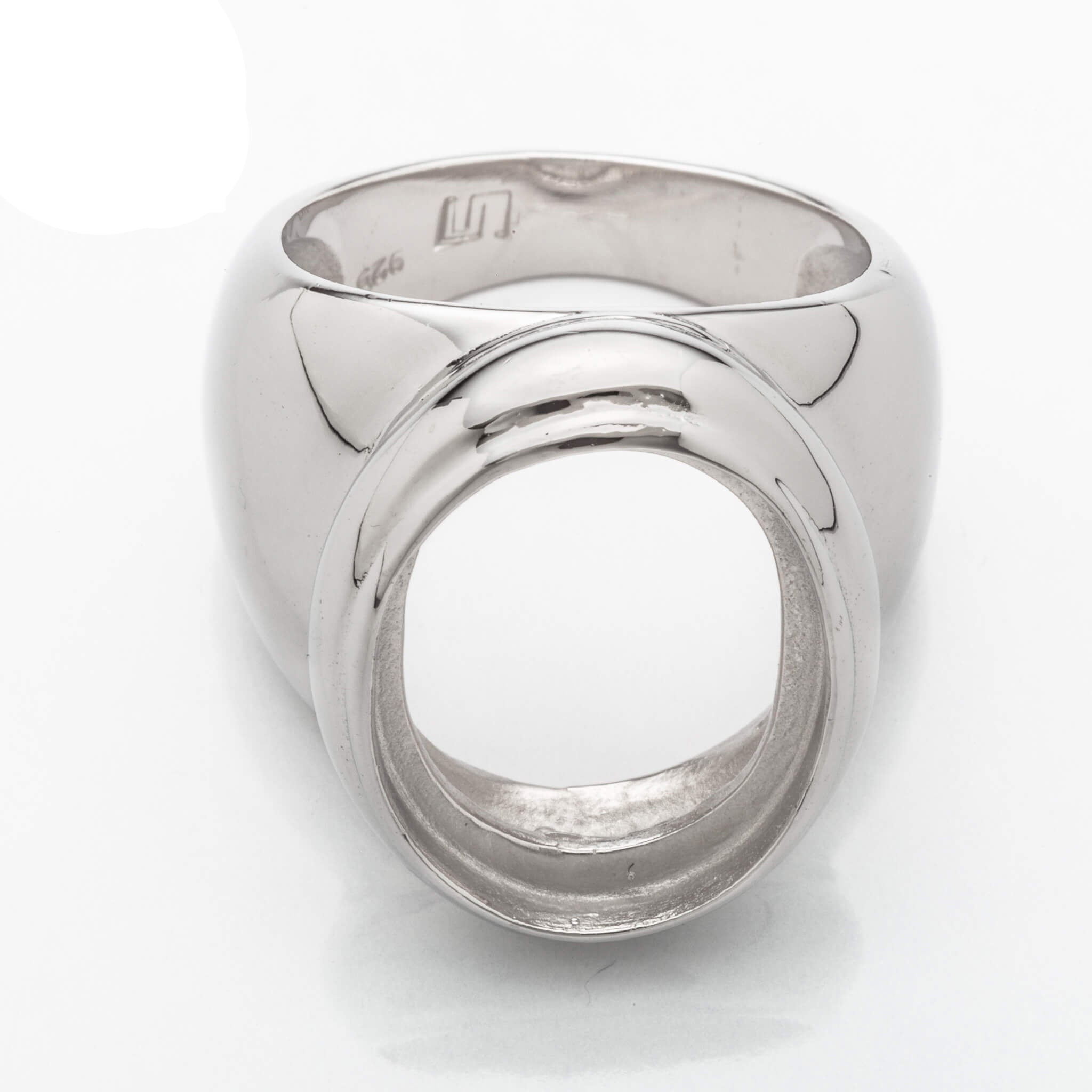 Rim Ring Setting with Oval Bezel Mounting in Sterling Silver 13x18mm ...