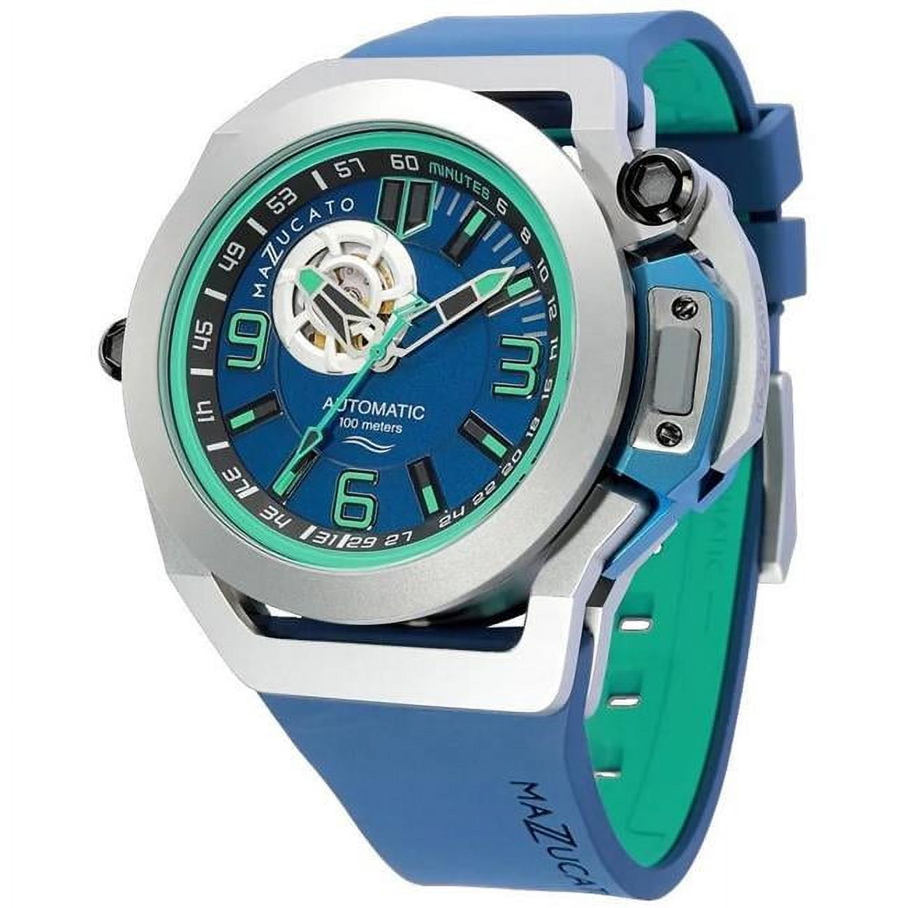 Rim Scuba Blue Green Reversible Twin Dial Automatic 100M Men Watch for ...