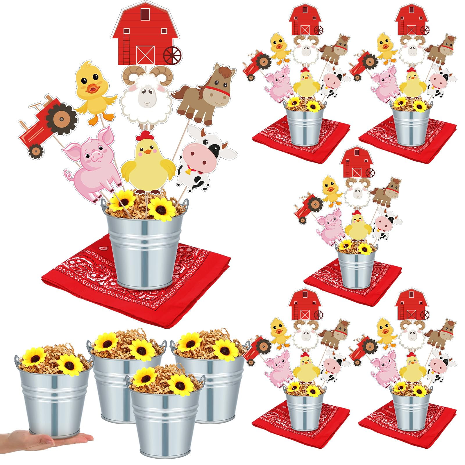 RimCereal 125 PcsTRDN 6 Sets Large Farm Animal Party Decorations ...