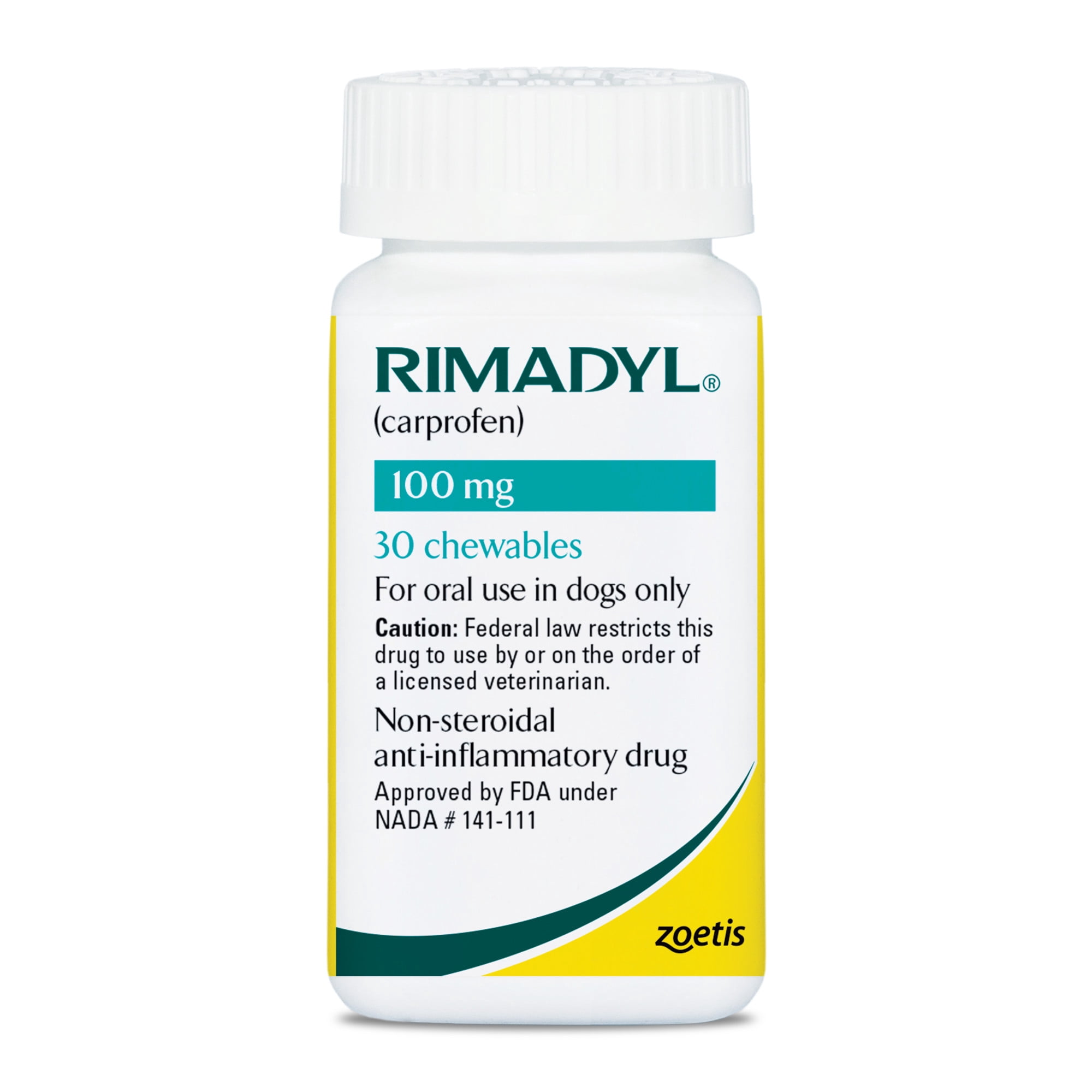 (30 pack) Rimadyl (carprofen) Chewable Tablets for Dogs, 100mg, NSAID ...