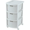 Rimax All-purpose Plastic Resin 3-Drawer Organizer Unit with Roller ...