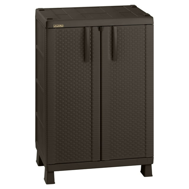 Rimax Brown Resin Rattan Compact Cabinet - Walmart.com
