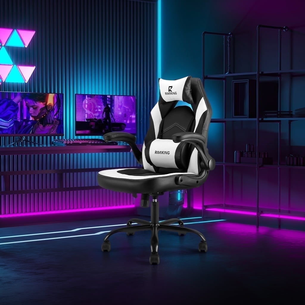 Rimiking Gaming Chair, Computer Chair Ergonomic Office Chair PU Leather ...