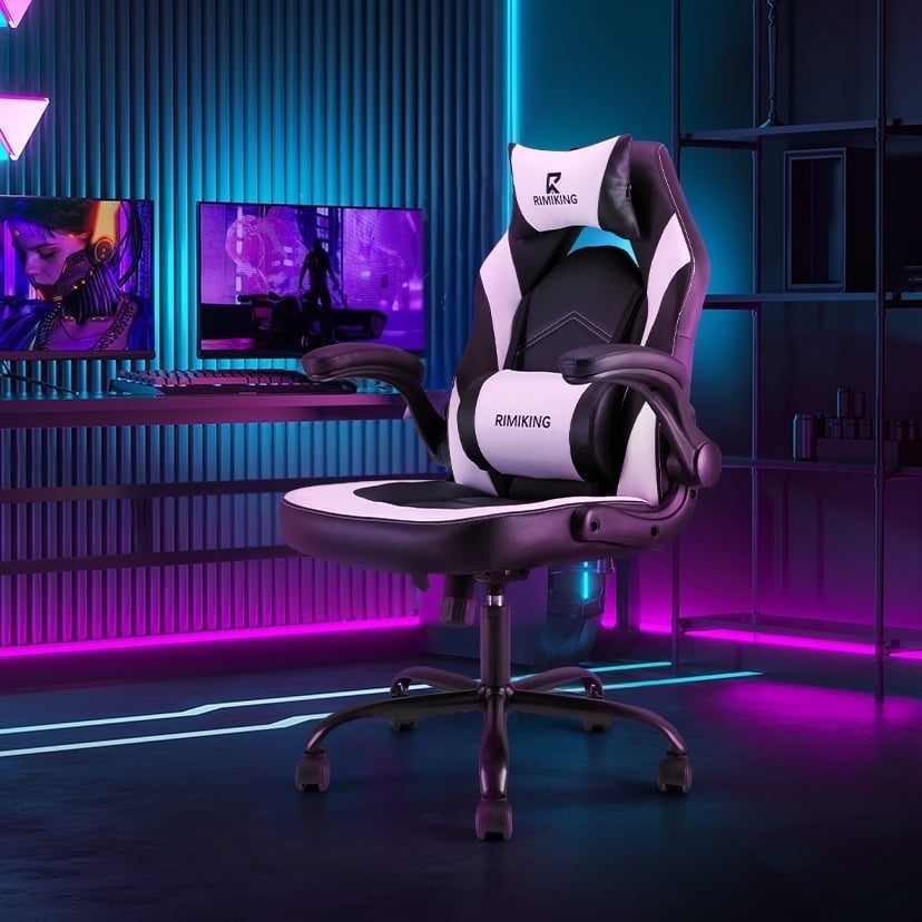 Rimiking Gaming Chair, Computer Chair Ergonomic Office Chair PU Leather ...