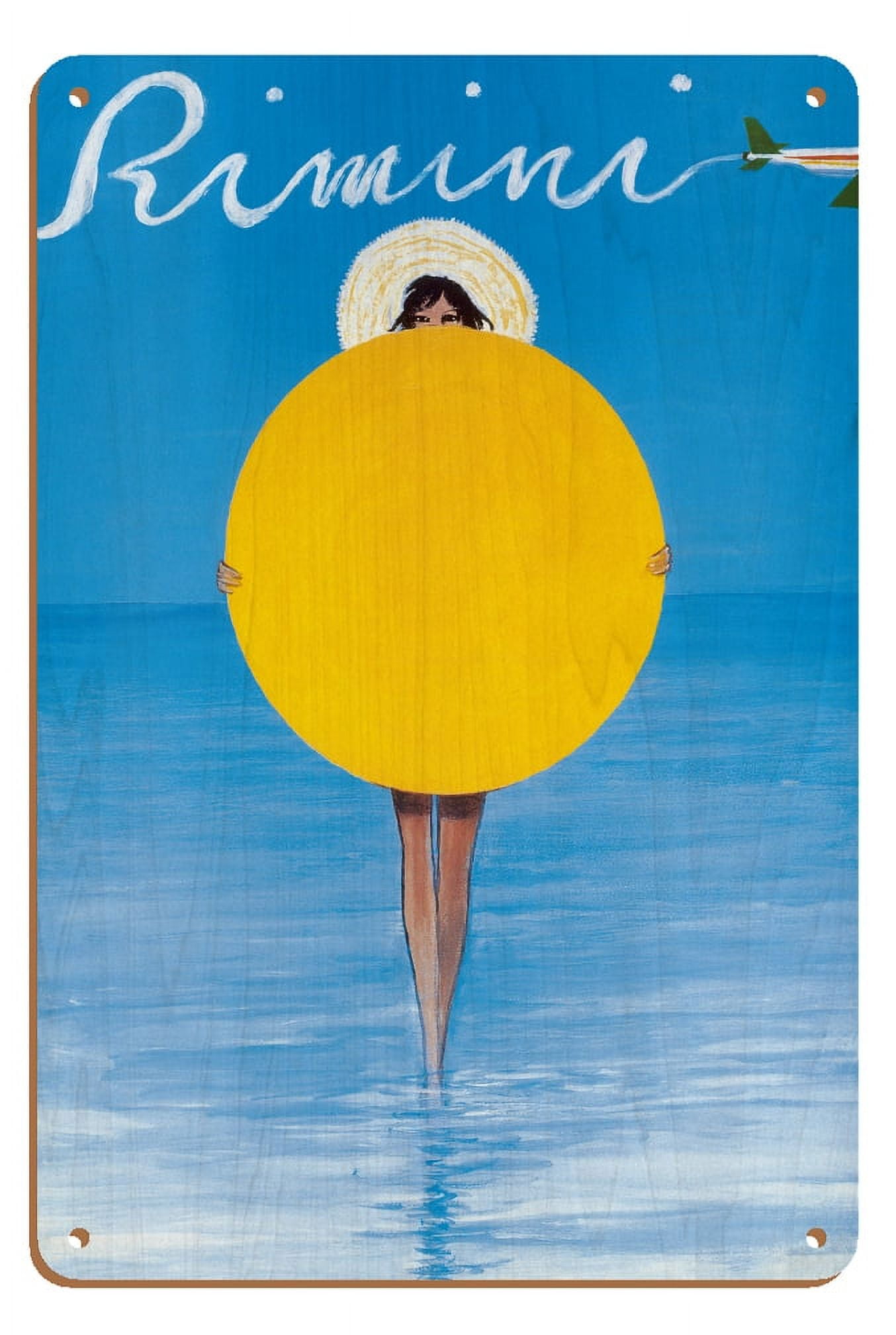 Rimini Italy - Italian Girl with Sun Beach Umbrella - Vintage Travel ...