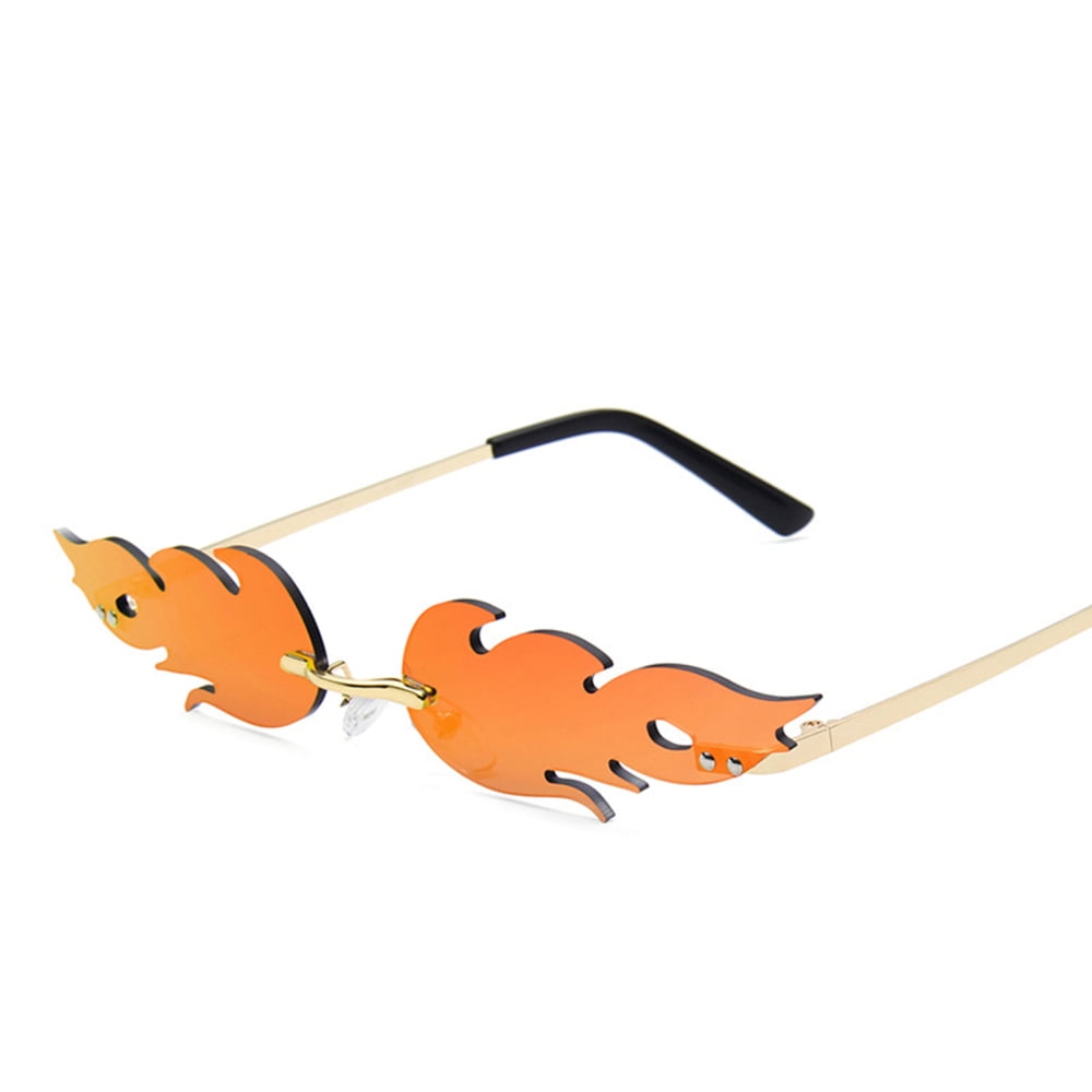 Rimless Flame Sunglasses Rimless Flame Shaped Sun Glasses Wave Fire ...