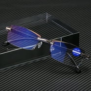 2 Pack Rimless Blue Light Blocking Reading Glasses for Men Women ...