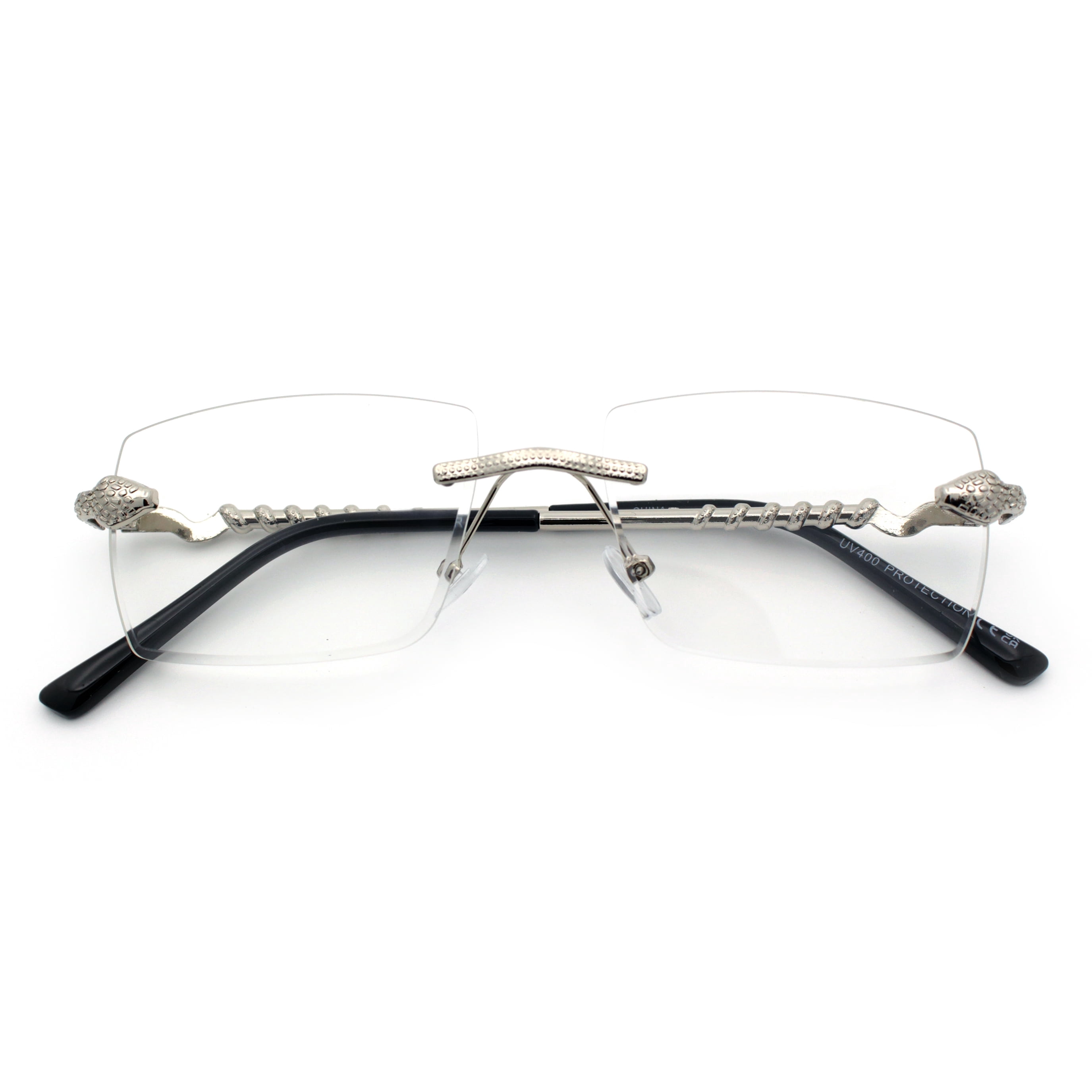 Rimless Serpent Snake Arm Luxury Clear Lens Rectangle Fashion Glasses ...