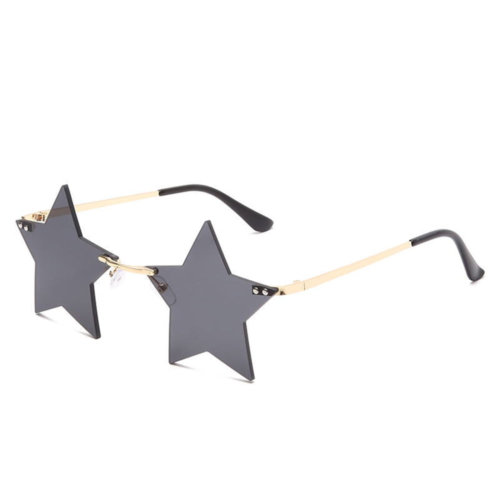 Rimless Star Sunglasses for Women Rimless Party Cute Prom Halloween ...