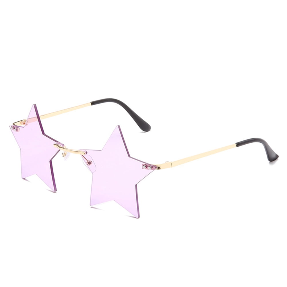 Rimless Star Sunglasses for Women Rimless Party Cute Prom Halloween ...
