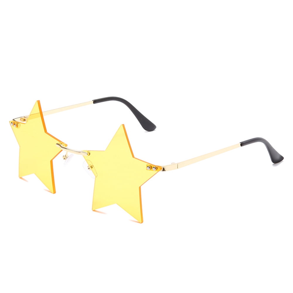 Rimless Star Sunglasses for Women Rimless Party Cute Prom Halloween ...