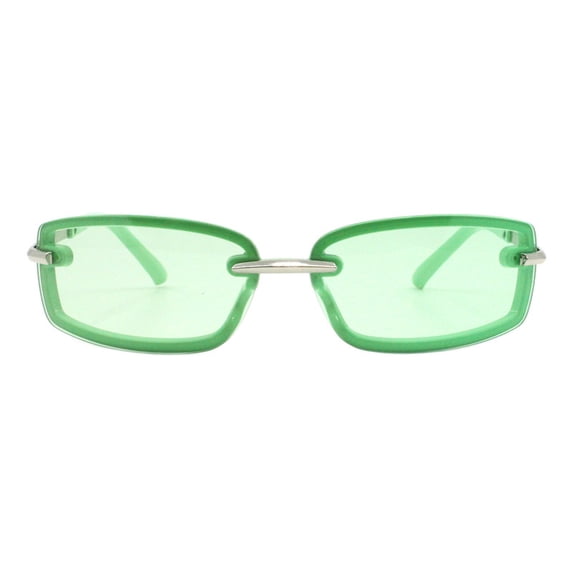 Rimless Style Sunglasses Unisex Rectangular Shield Fashion Shades UV400 ...