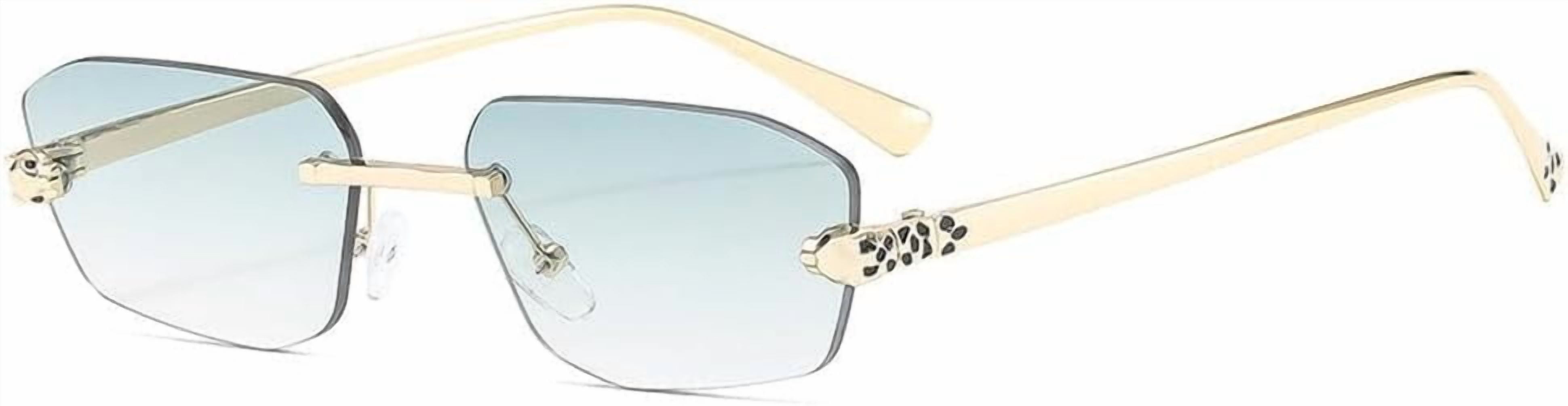 Rimless Sunglasses Mens Casual UV400 Protection Suneyeglass Female ...