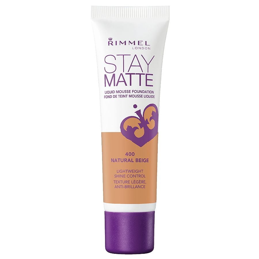 Rimmel Stay Matte Liquid Mousse Foundation, Natural Beige 400 1.0 oz ...