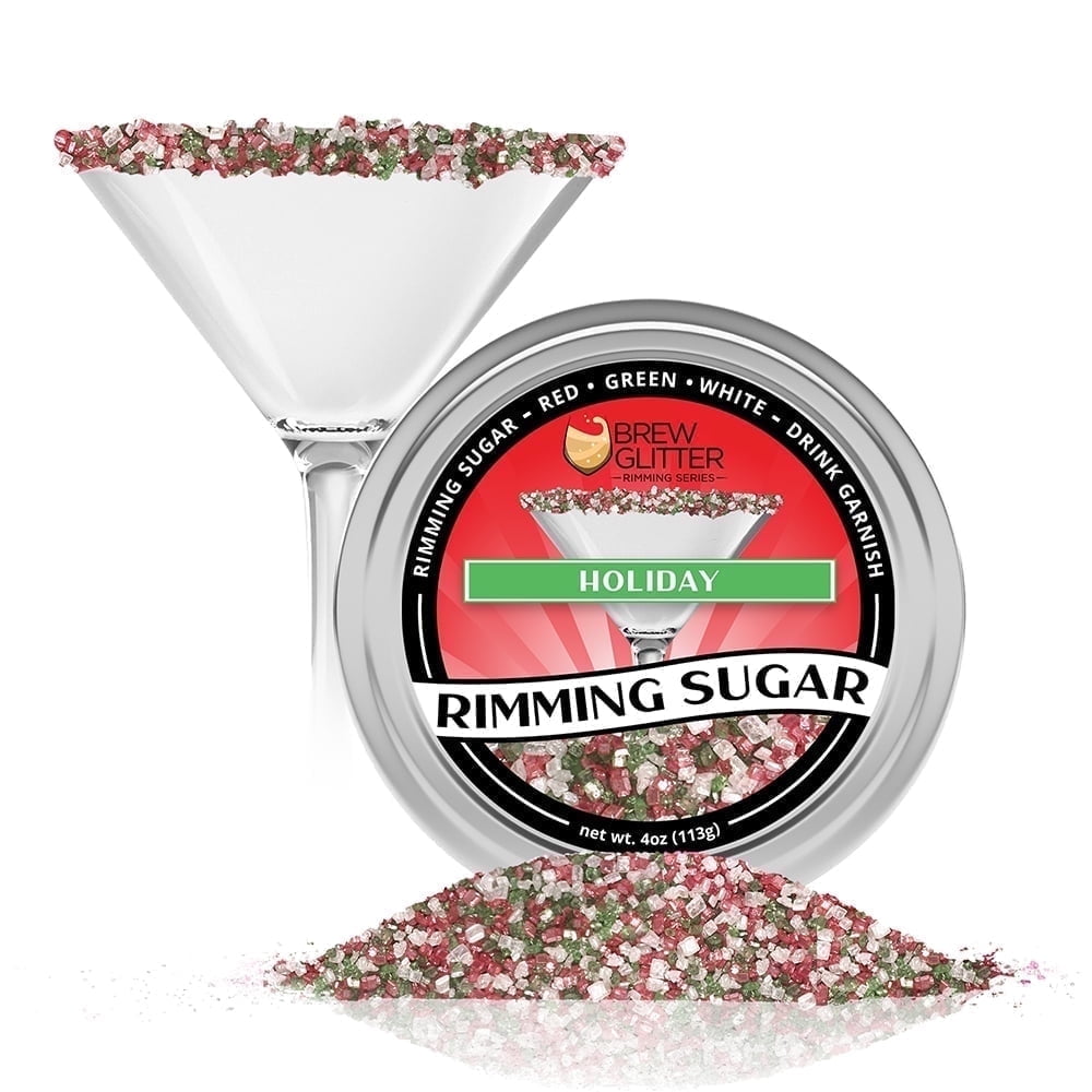Brew Glitter - Red, Green & White Holiday Rimming Sugar Combo (4oz, 1x ...