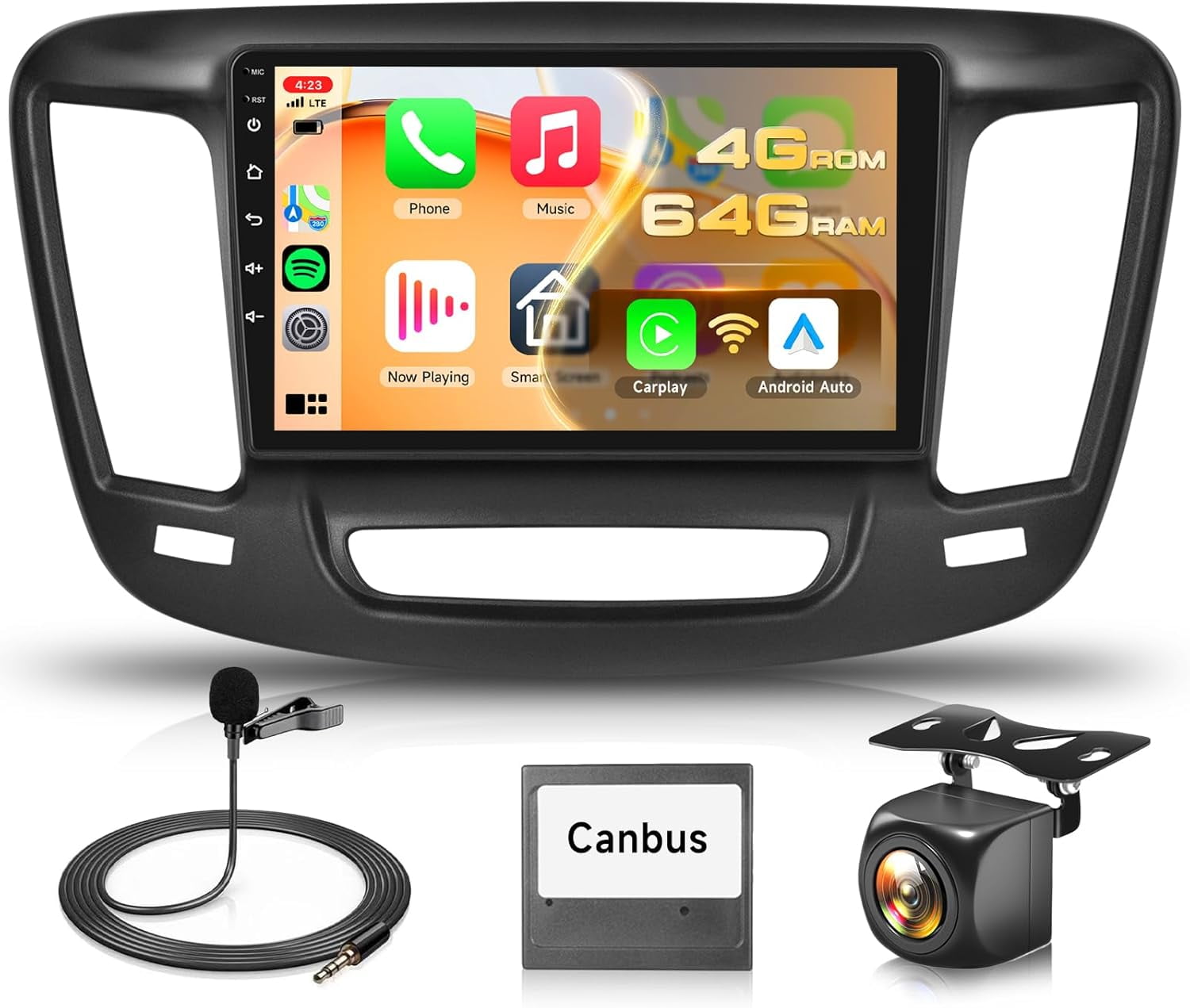 Rimoody 4G+64G Stereo for Chrysler 200 200C 200S 2015-2019 Radio Android Upgrade 9 Inch Touch ...