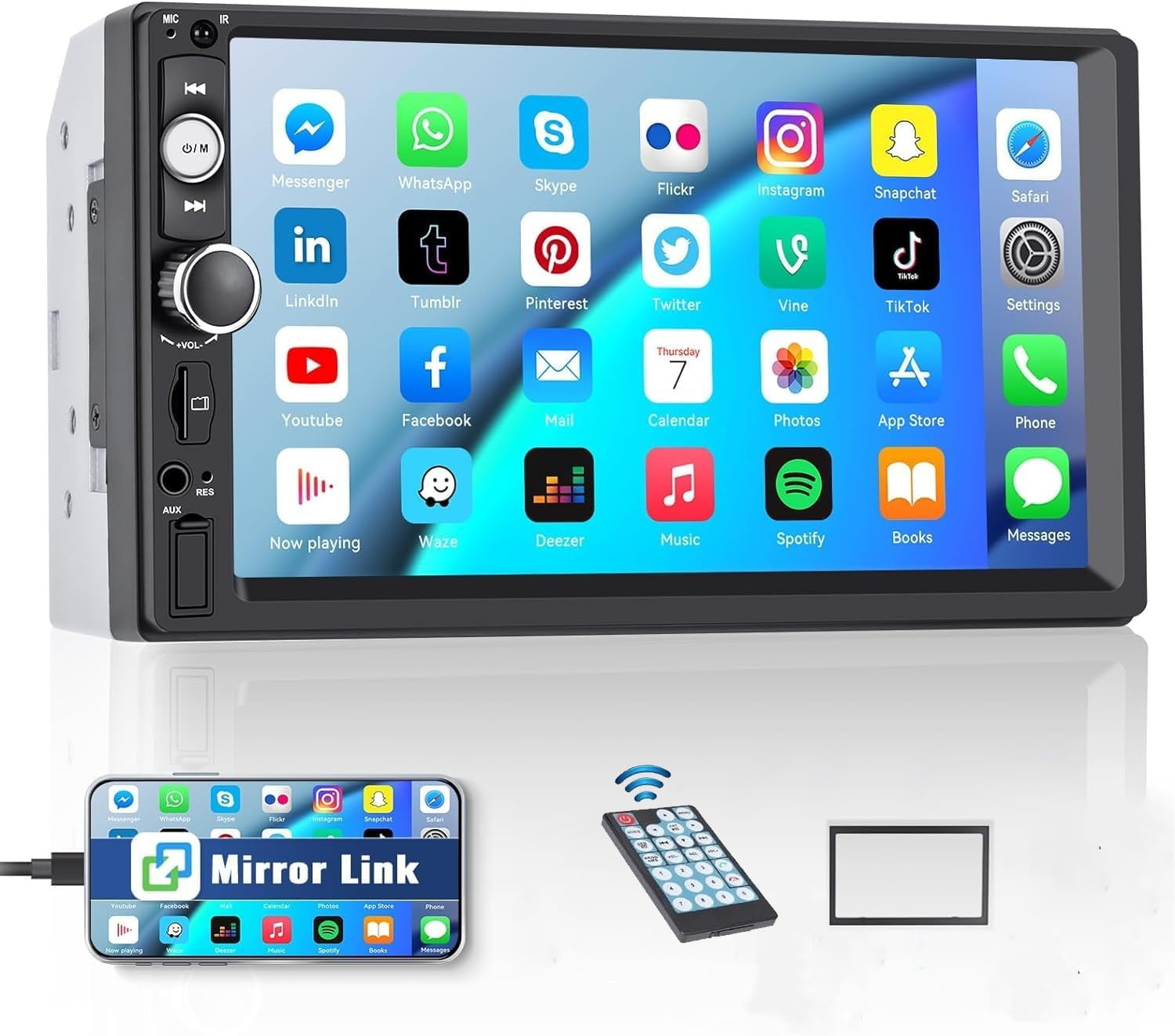 Rimoody 7" MP5 Double 2 Din Car Stereo Radio Audio Player Autoradio ...