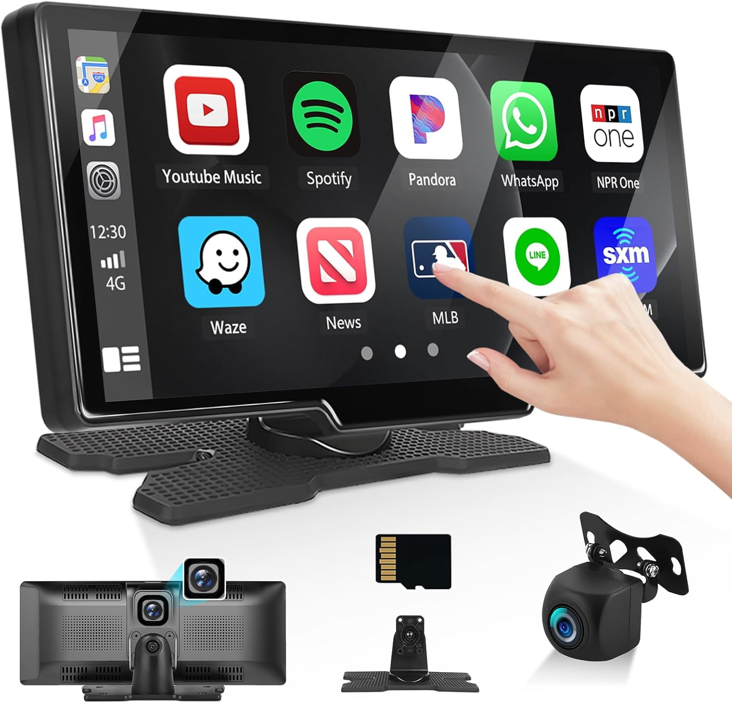 Rimoody Portable Wireless Apple Carplay Android Auto Car Stereo,9.3 Inch IPS Touchscreen Car ...