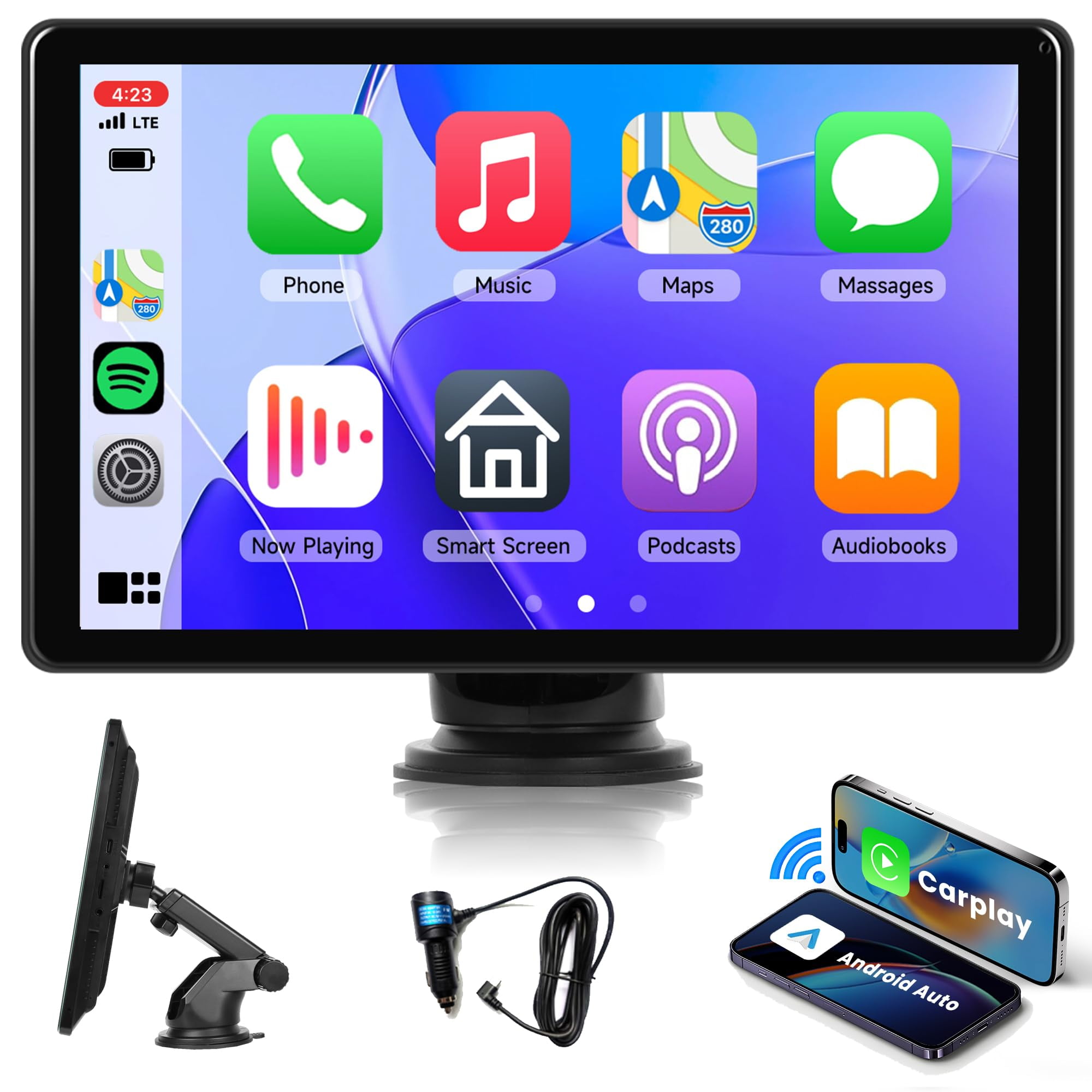 Rimoody Wireless Carplay Screen for Car, 8" Portable Carplay Android ...