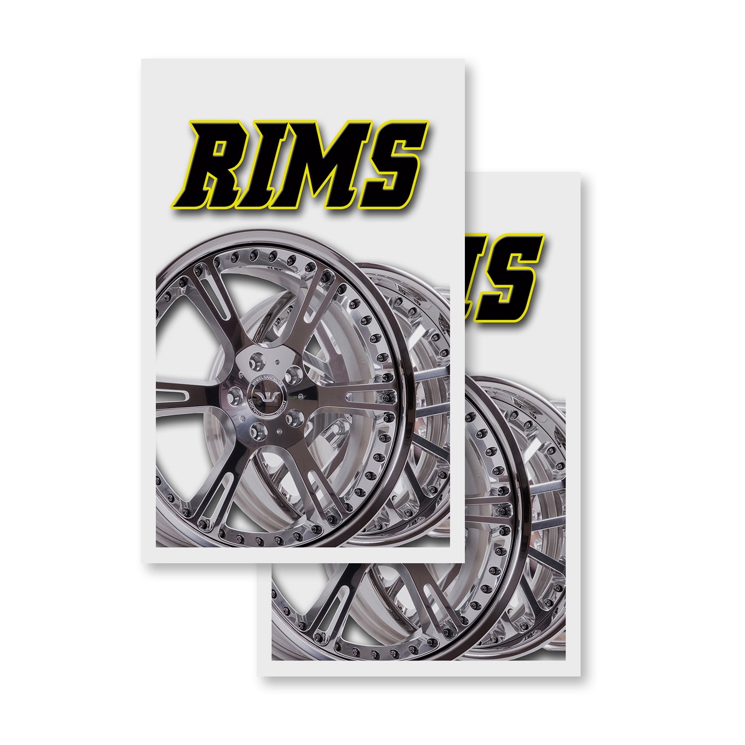 Rims (2-PACK) 24" x 36" Vinyl Decals | Sign Insert Peel & Stick Decals ...