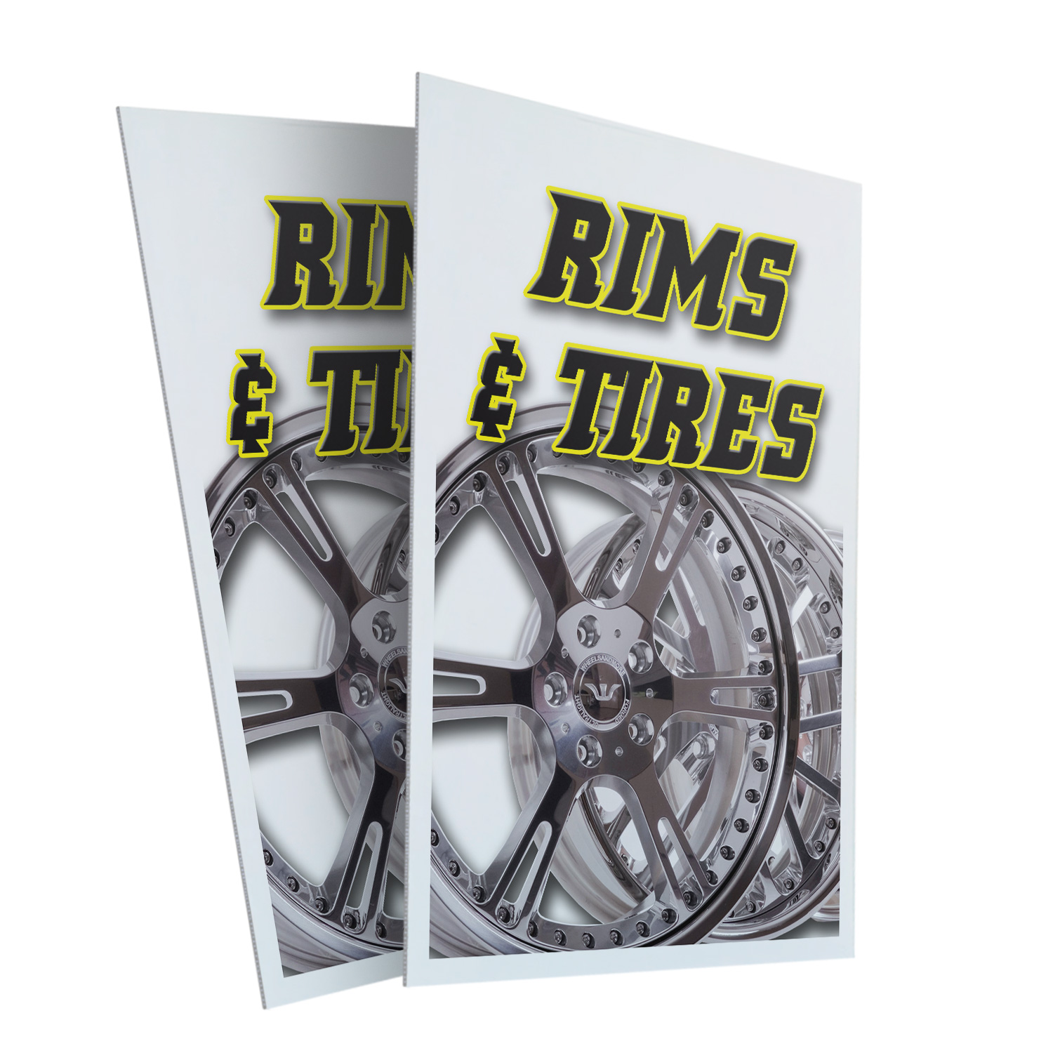 Rims & Tires (2-PACK) 24" x 36" Plastic Signs | Sign Insert 4mm ...