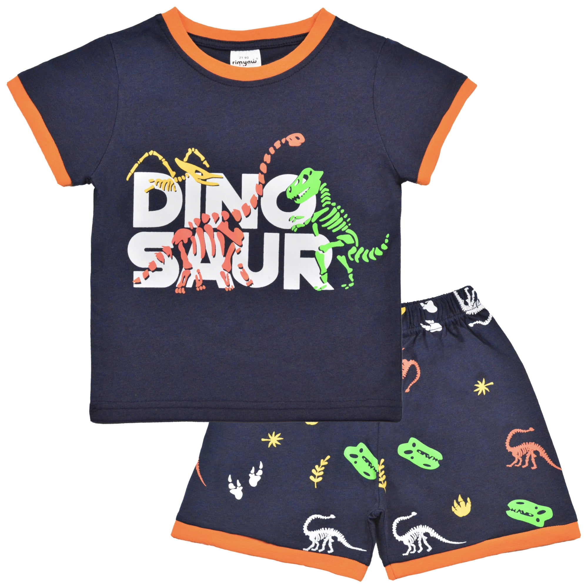 Rimyaw Toddler Boys Pajamas Short Sets Dinosaur Cotton 2 Piece Pjs ...