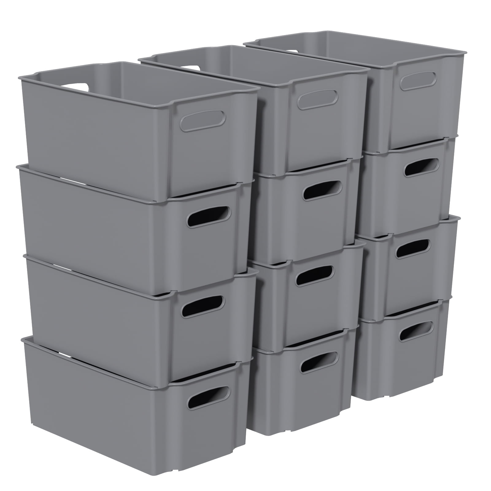Rinboat 12 Packs Kitchen Pantry Organizer Bins, Plastic Open Home ...