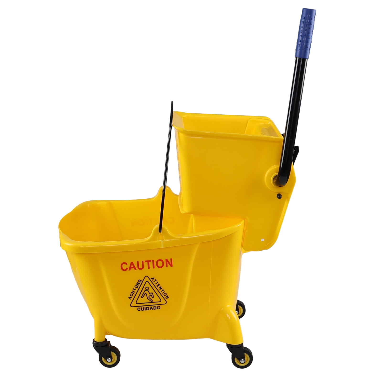 Rinboat Mop Bucket with Side Press Wringer on Wheels, 24 L Side-Press ...