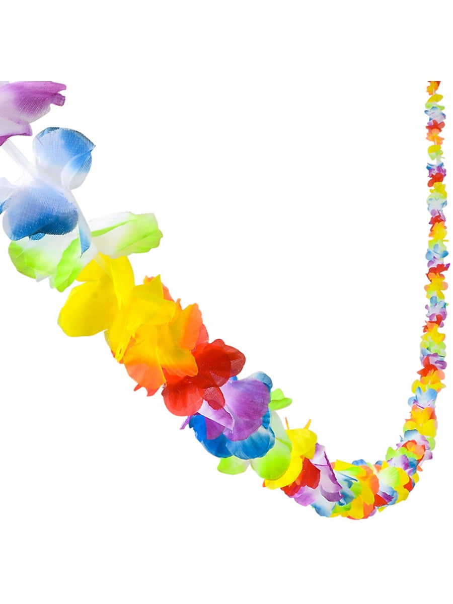 Rinco Jumbo Flower Lei Luau Beach Decoration 108" Polyester Garland, Multicolor - Walmart.com