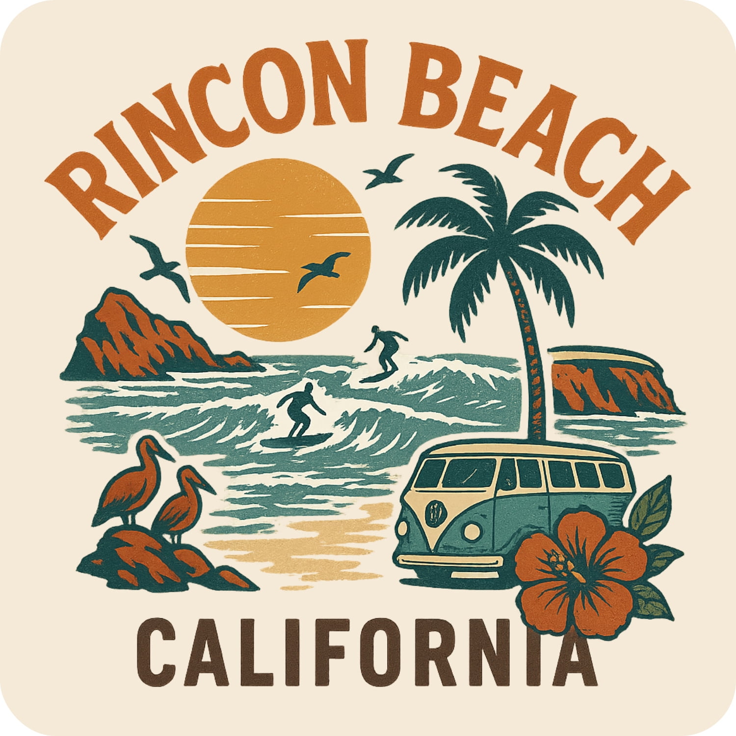 Rincon Beach California Keepsakes Souvenir Vinyl Sticker – Destination ...