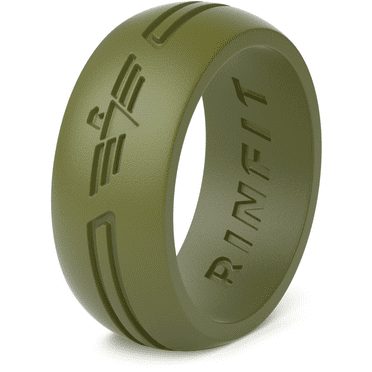Rinfit Silicone Wedding Ring for Men - Soft Rubber Wedding Band ...