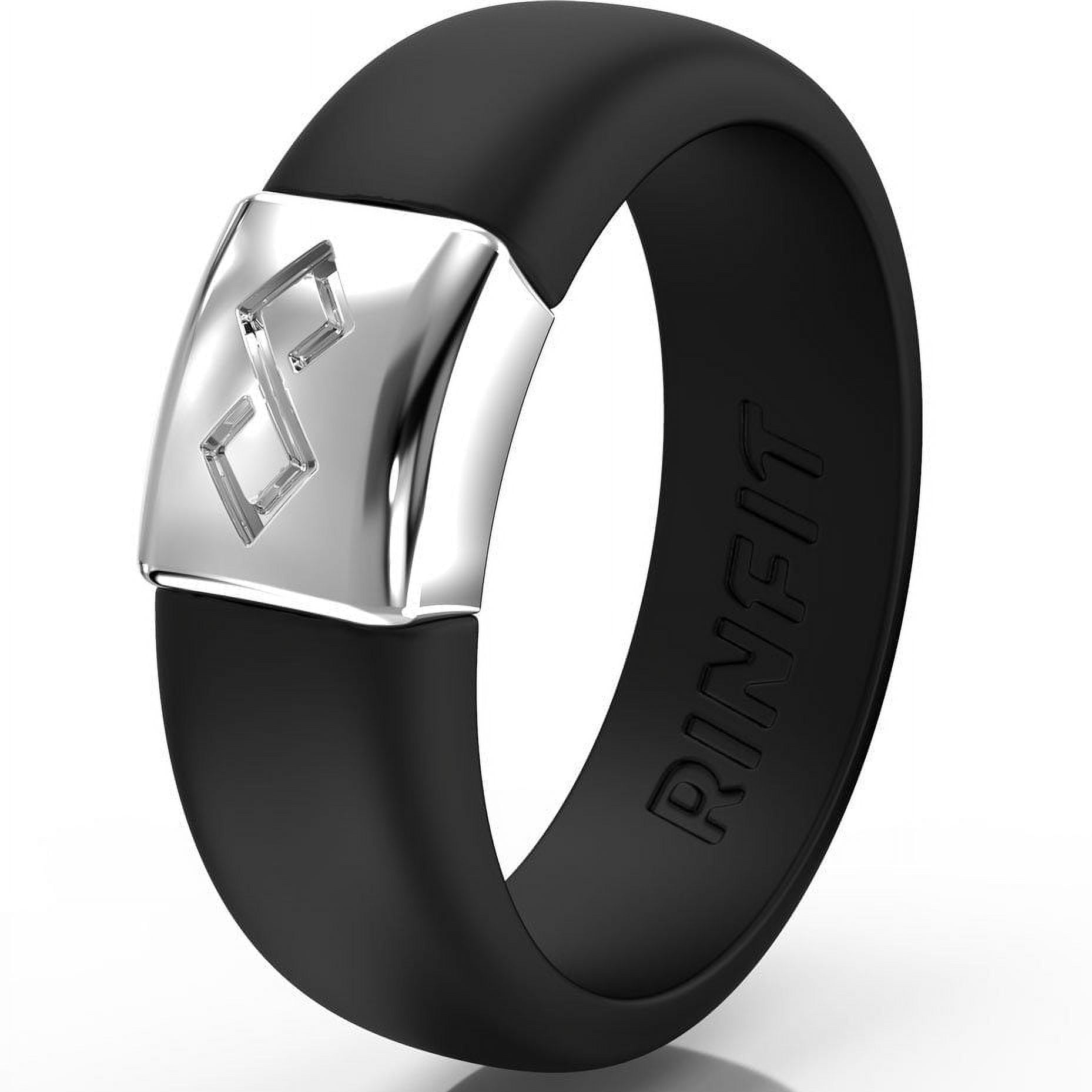 Rinfit Silicone Rings for Women - Female Rubber Wedding Bands - Metal ...