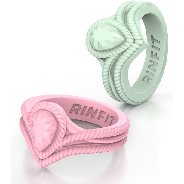 Rinfit Silicone Rings for Women - Female Wedding Rubber Bands - Pear ...