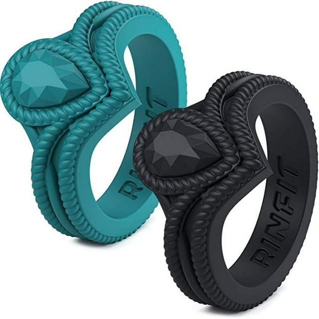 Rinfit Silicone Rings for Women - Female Wedding Rubber Bands - Pear ...