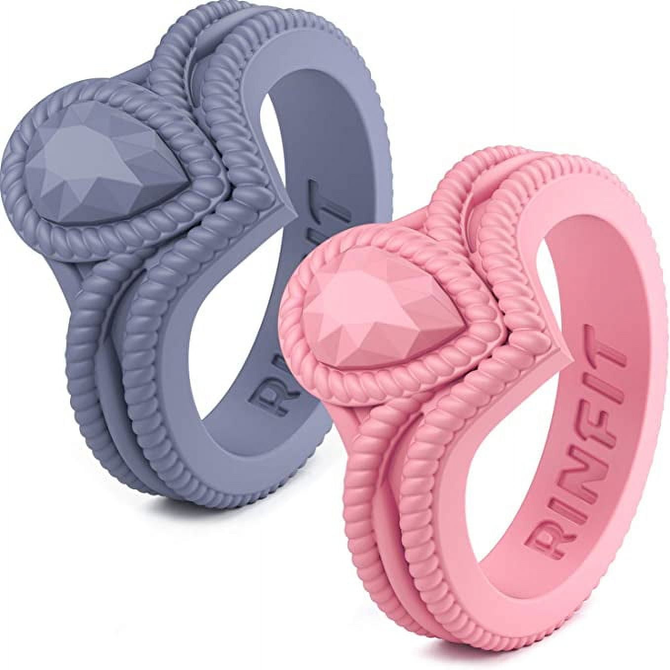 Rinfit Silicone Rings for Women - Female Wedding Rubber Bands - Pear ...