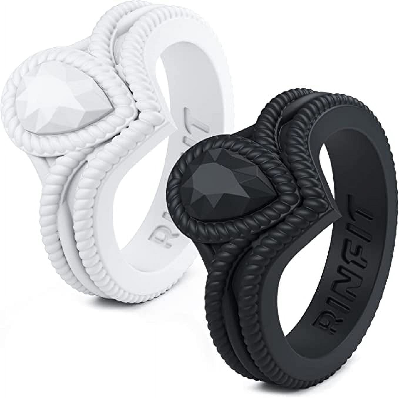 Rinfit Silicone Rings for Women - Female Wedding Rubber Bands - Pear ...