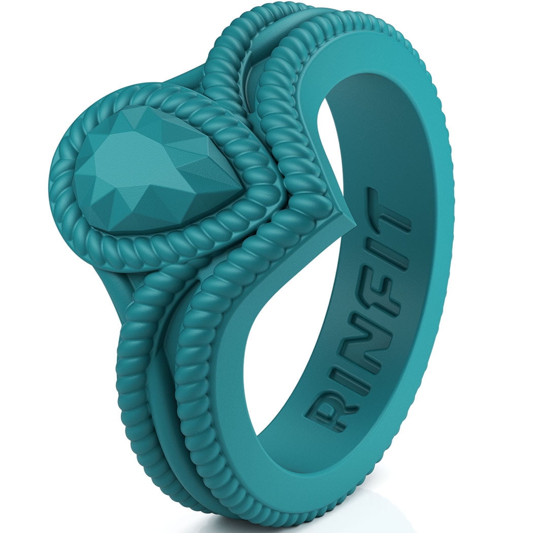 Rinfit Silicone Rings for Women - Female Wedding Rubber Bands - Pear ...