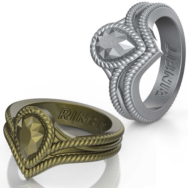 Rinfit Silicone Rings for Women - Female Wedding Rubber Bands - Pear ...