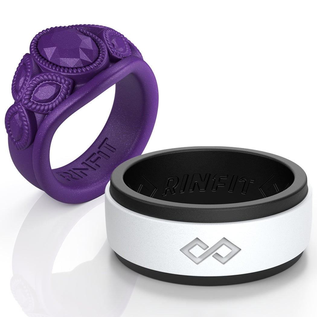 Rinfit Silicone Rings for Women & Men - Couple Sets Rubber Wedding ...