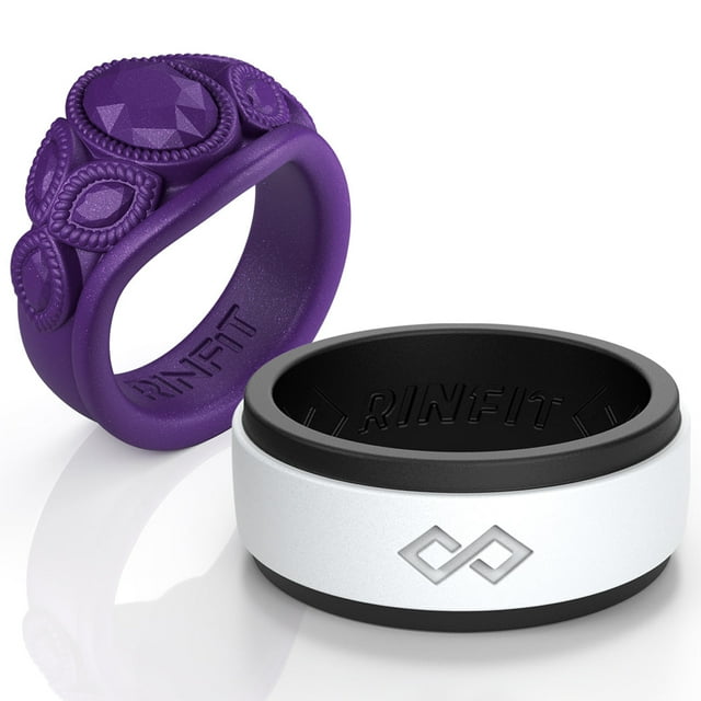 Rinfit Silicone Rings for Women & Men - Couple Sets Rubber Wedding ...