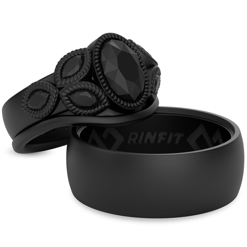 Rinfit Silicone Rings for Women & Men - Couple Sets Rubber Wedding ...