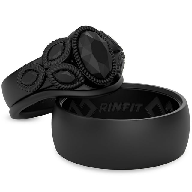 Rinfit Silicone Rings for Women & Men - Couple Sets Rubber Wedding ...