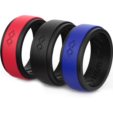 Rinfit Silicone Wedding Ring for Men - Soft Rubber Wedding Band ...