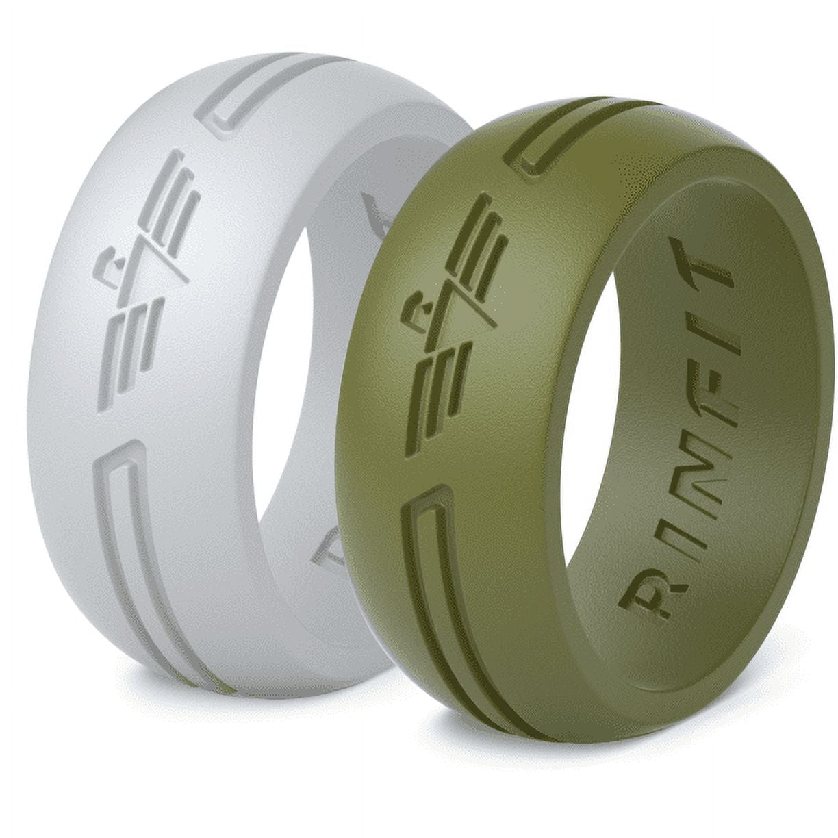 Rinfit Silicone Wedding Ring for Men - Soft Rubber Wedding Band ...